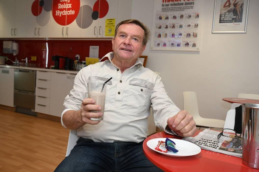 Blood giver hits donation milestone